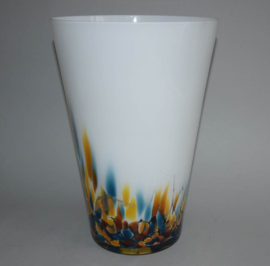 1980s Jozefina Krosno Art Glass Vase Poland Vintaeg Vase Mid Century Multicolour Etsy