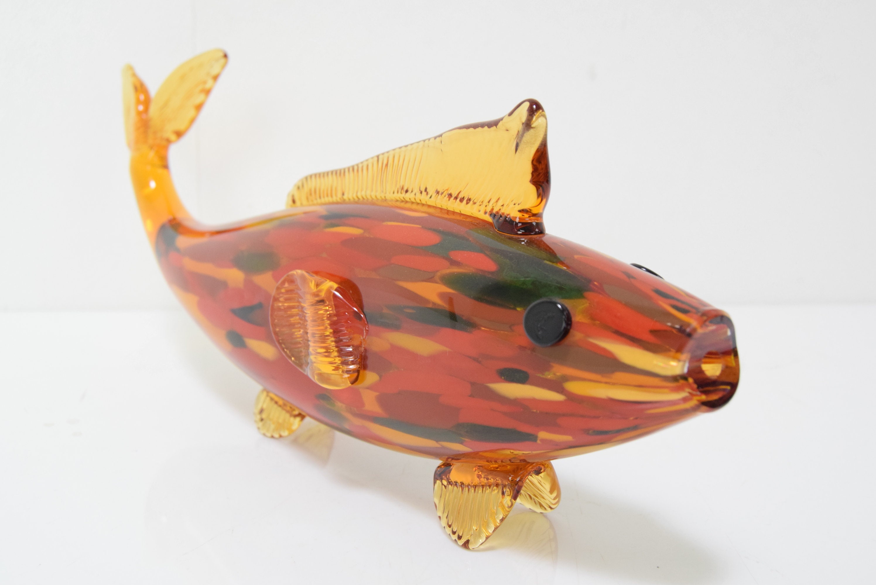 Vintage Glass Fish, Glasswork Novy Bor, 1970's. - Etsy