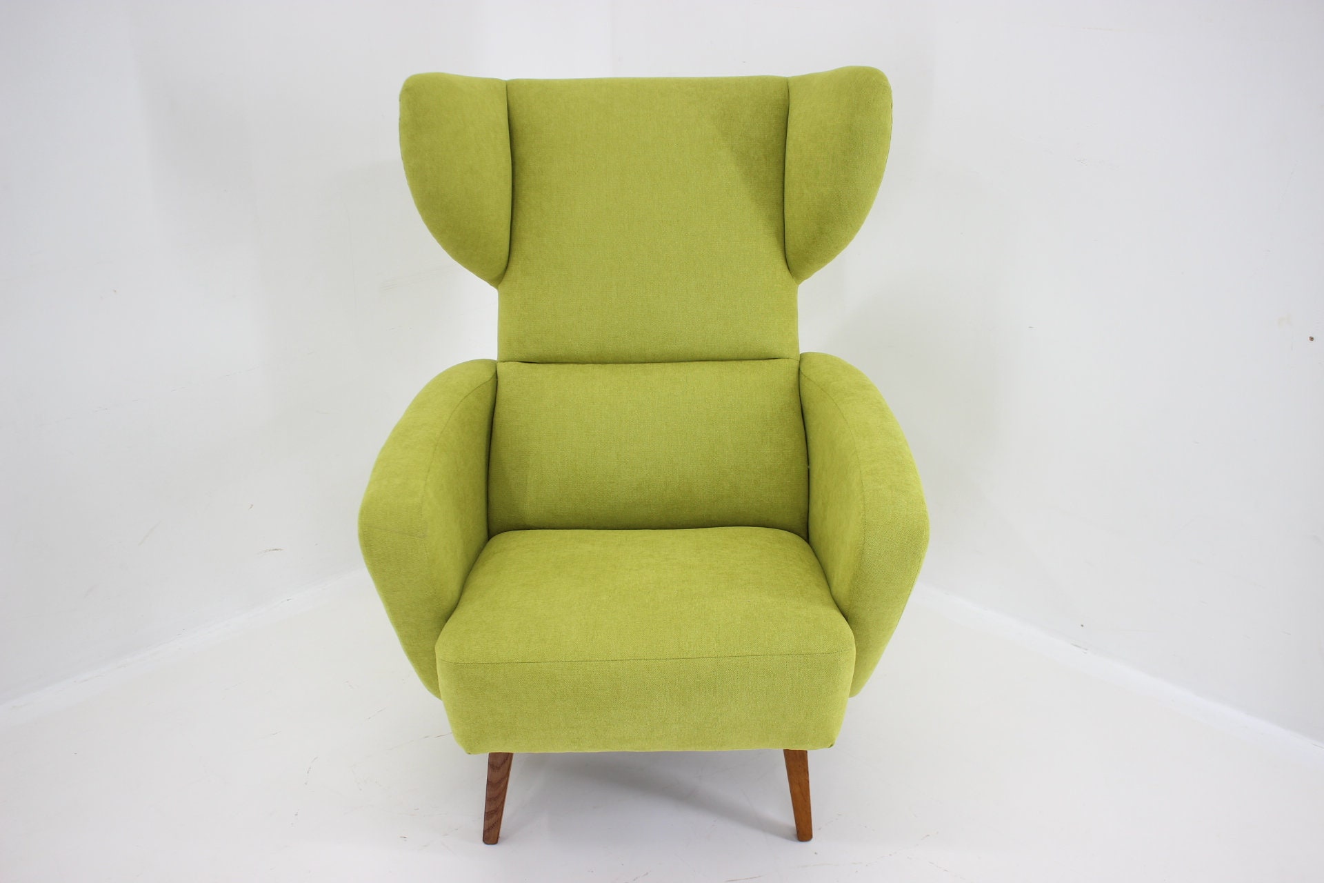 1960s Wing Chair, Czechoslovakia / Green Colour / Mid-century / Vintage ...