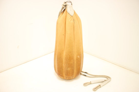 Retro Leather Boxing Bag, 1970s / Vintage Bag / - Gem