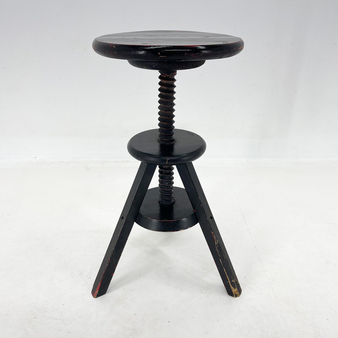 Vintage Adjustable All-wood Piano Stool, Italy / Piano Stool ...