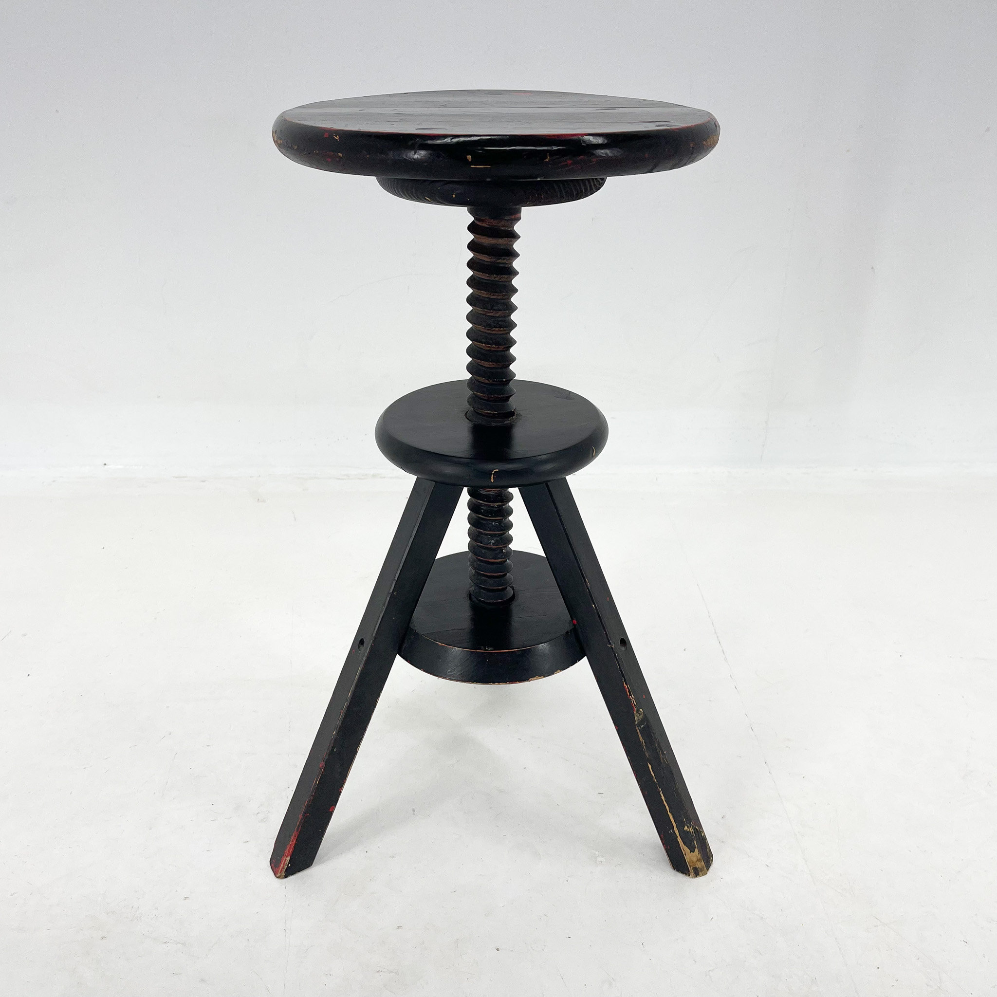Vintage Adjustable All-wood Piano Stool, Italy / Piano Stool ...