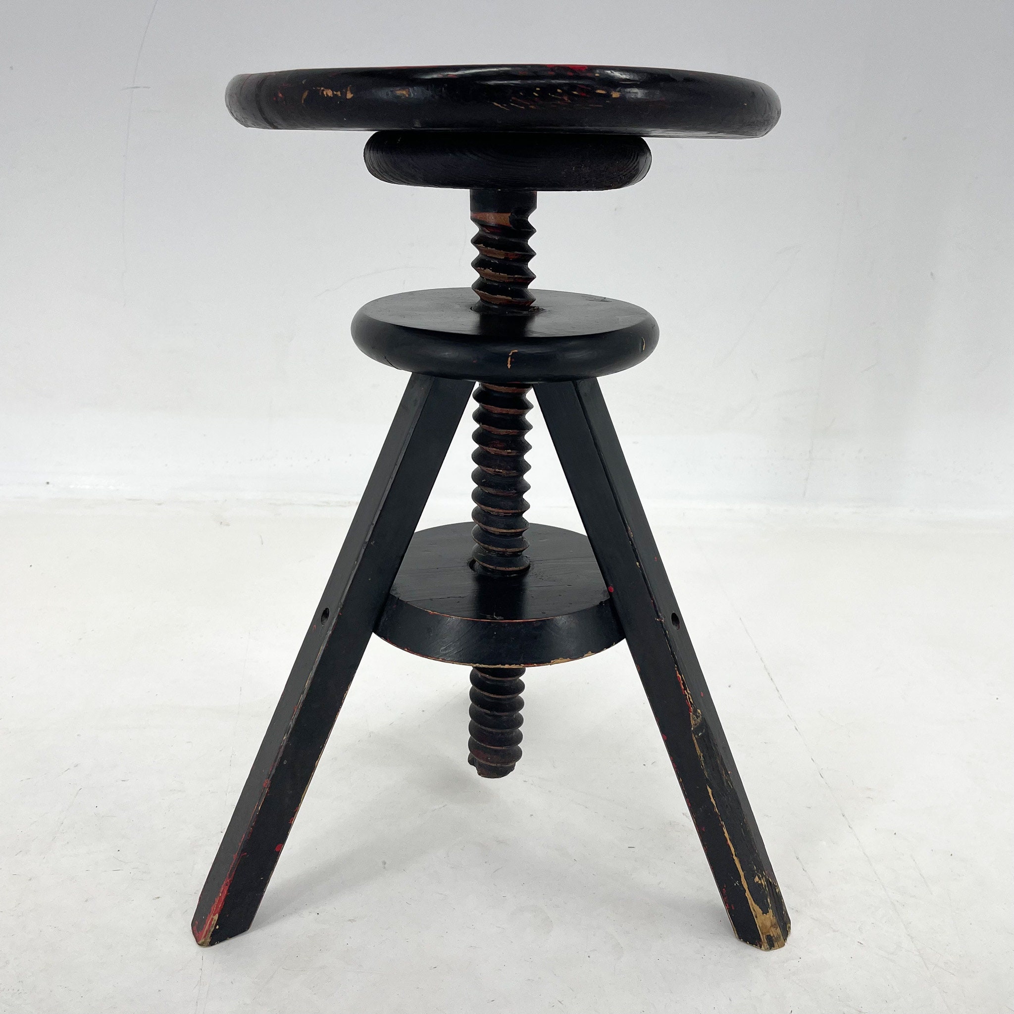Vintage Adjustable All-wood Piano Stool, Italy / Piano Stool ...