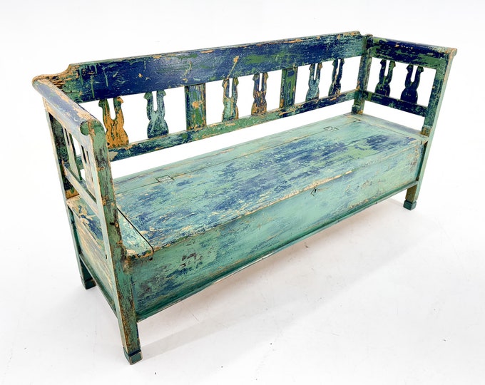 Antique Bench With Storage Space and Beautiful Original Patina - Etsy