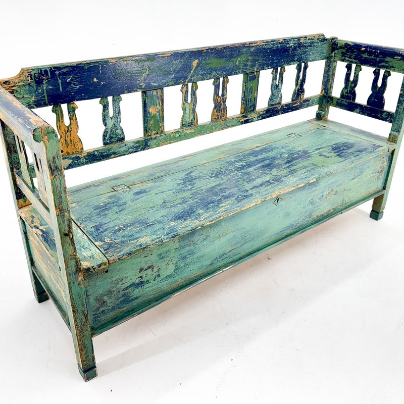 Antique Storage Bench - Etsy