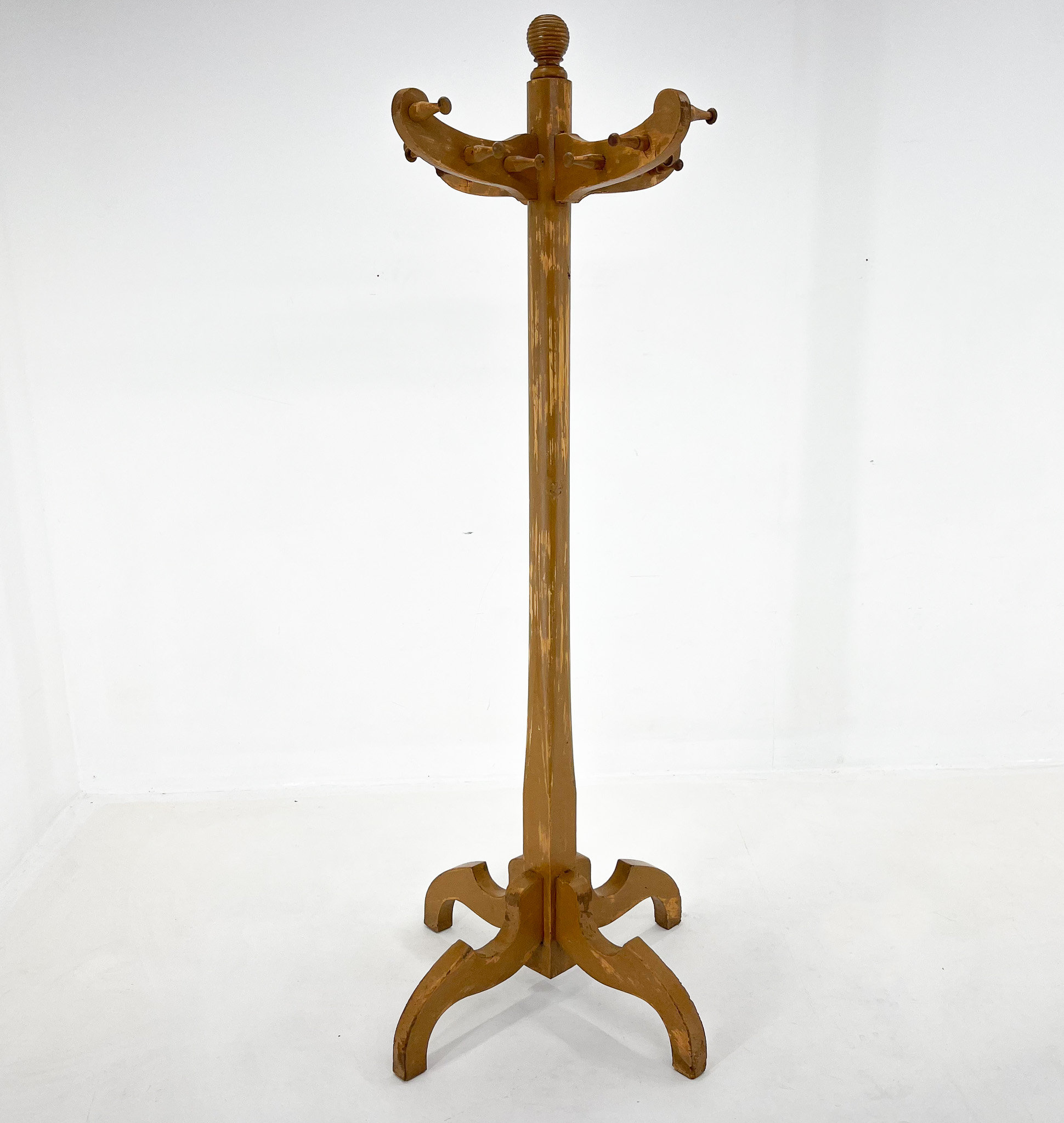 Big Vintage All-wood Coat Stand, Czechoslovakia, 1950's / Standing Coat ...