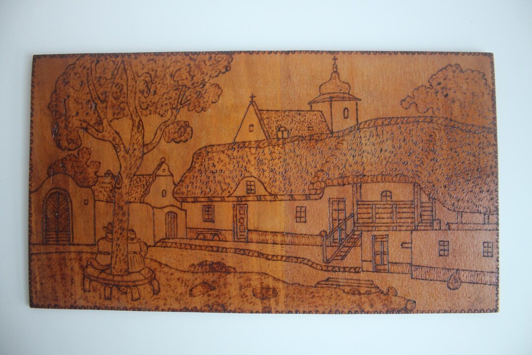 Art Deco Hand-burned Woodblock Print, Pyrography, Circa 1920's. - Etsy