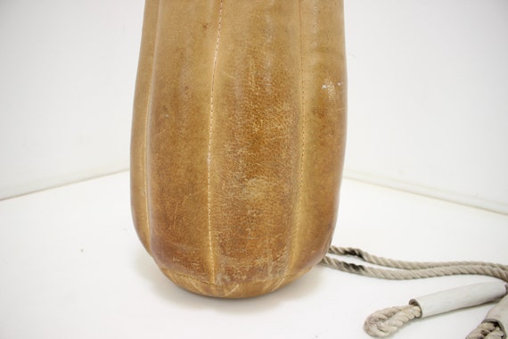 Retro Leather Boxing Bag, 1970s / Vintage Bag / - Gem