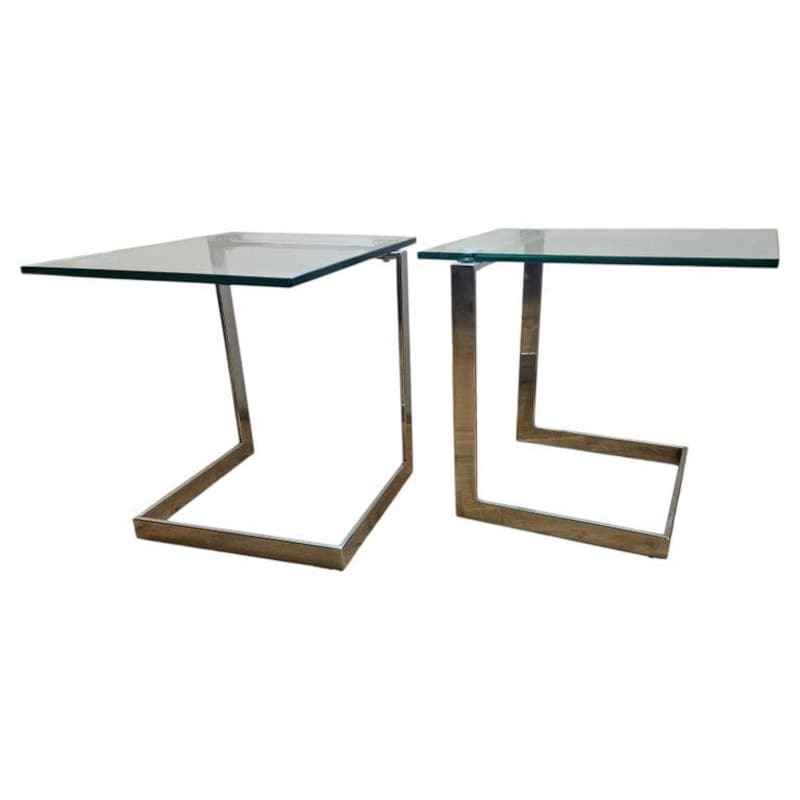 Chrome 1980s Side Table - Etsy