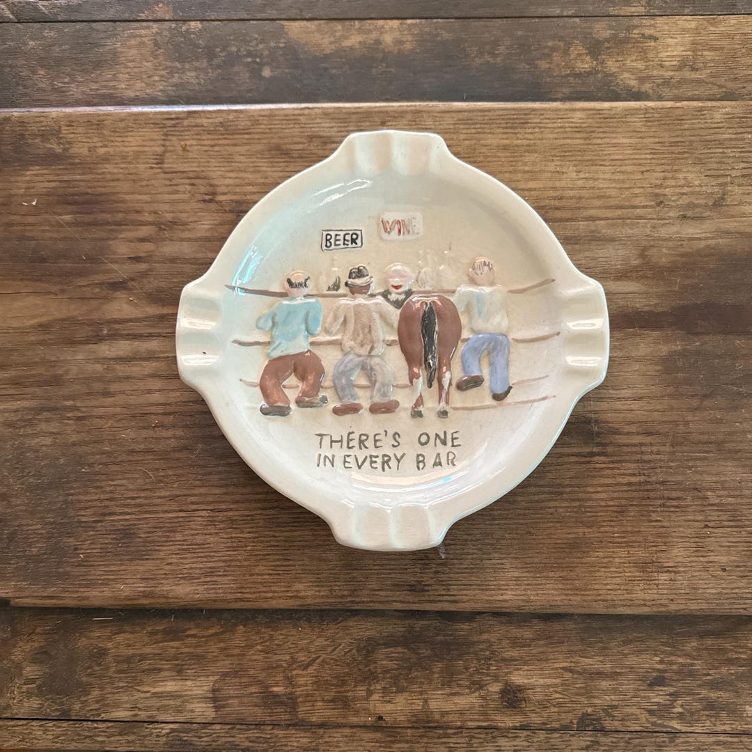 Vintage Ceramic Cigarette Ashtray/plate A Retro Estate Find - Etsy