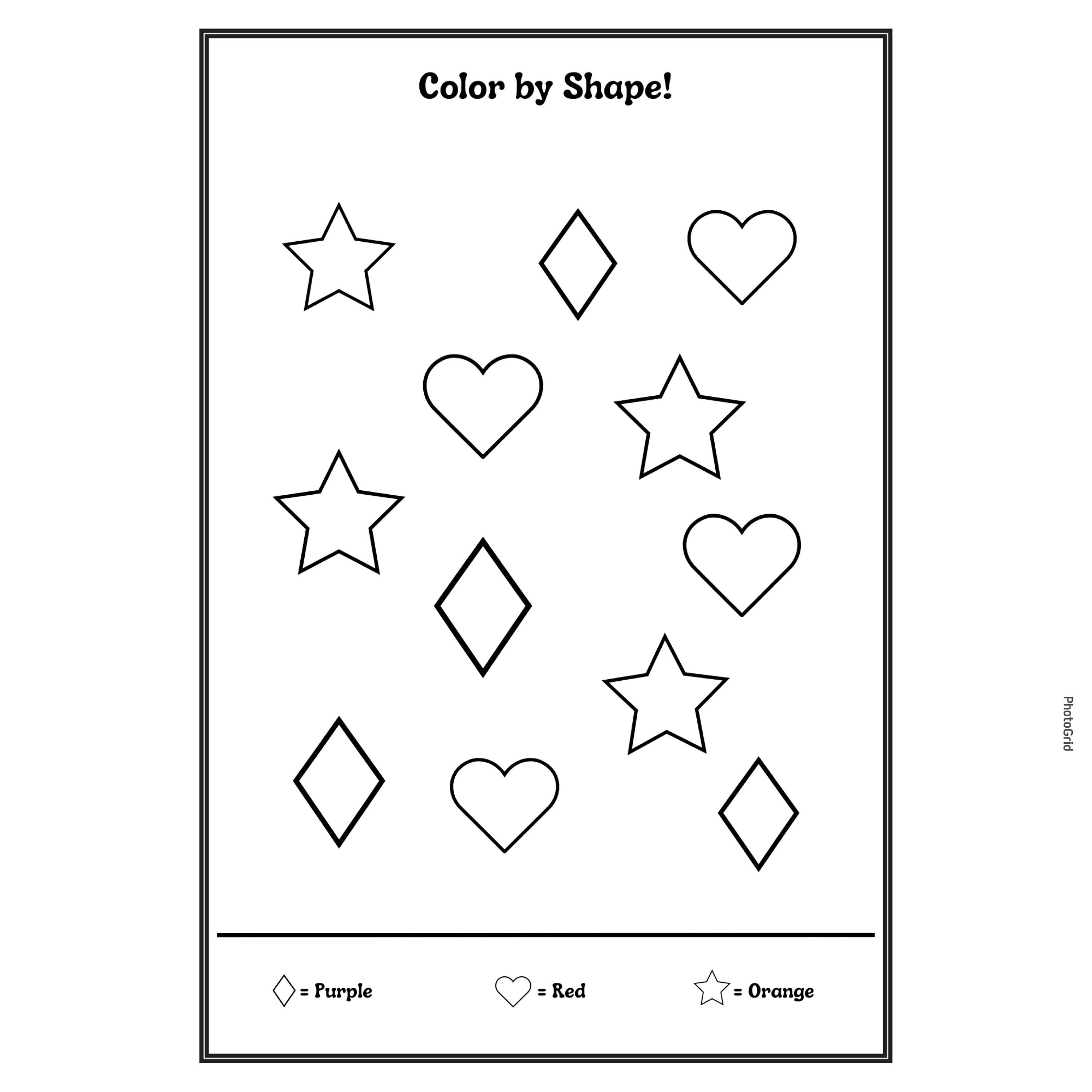 Shapes & Colors Worksheet Printables - Etsy