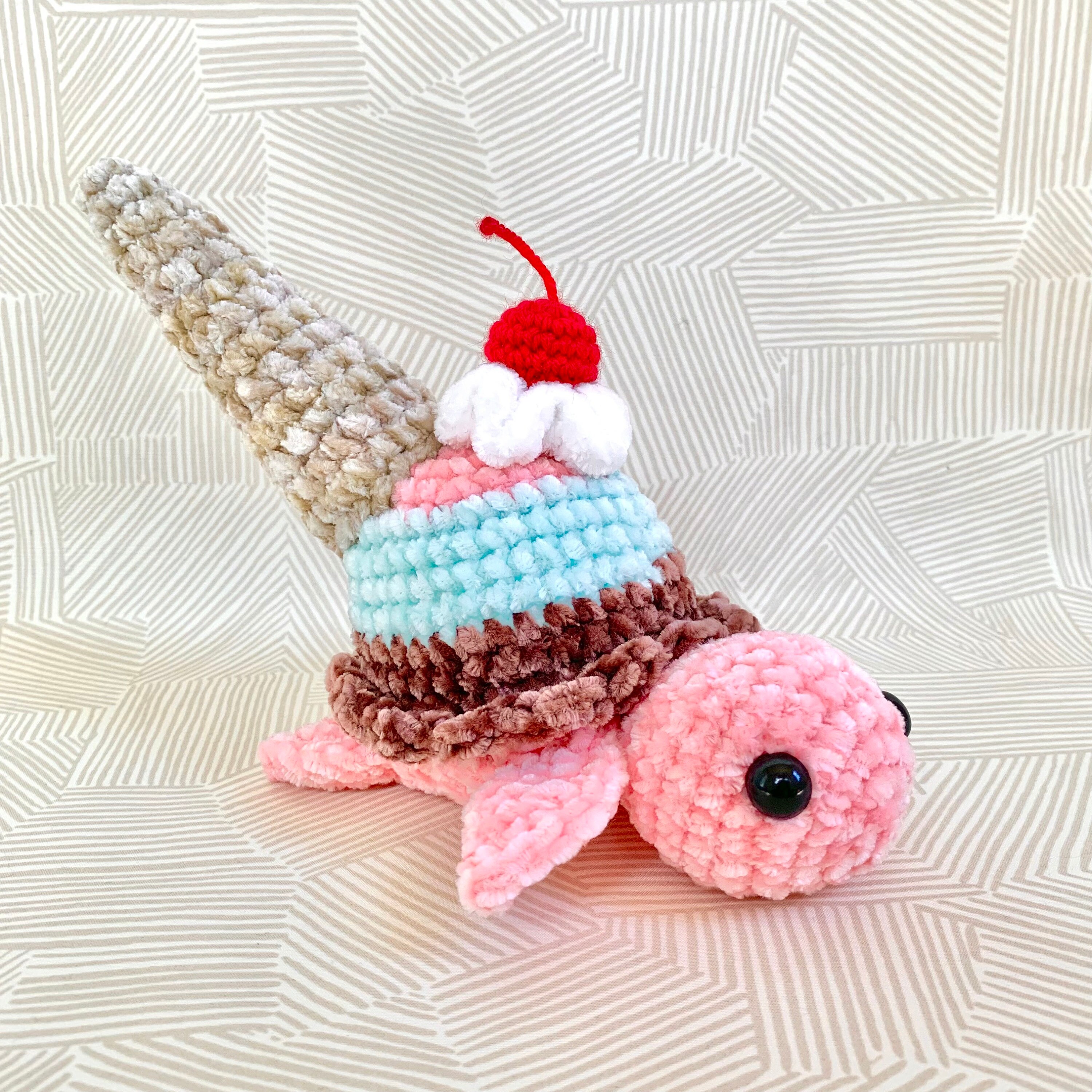 Ice Cream Turtle Handmade Crochet Amigurumi Plushie - Etsy