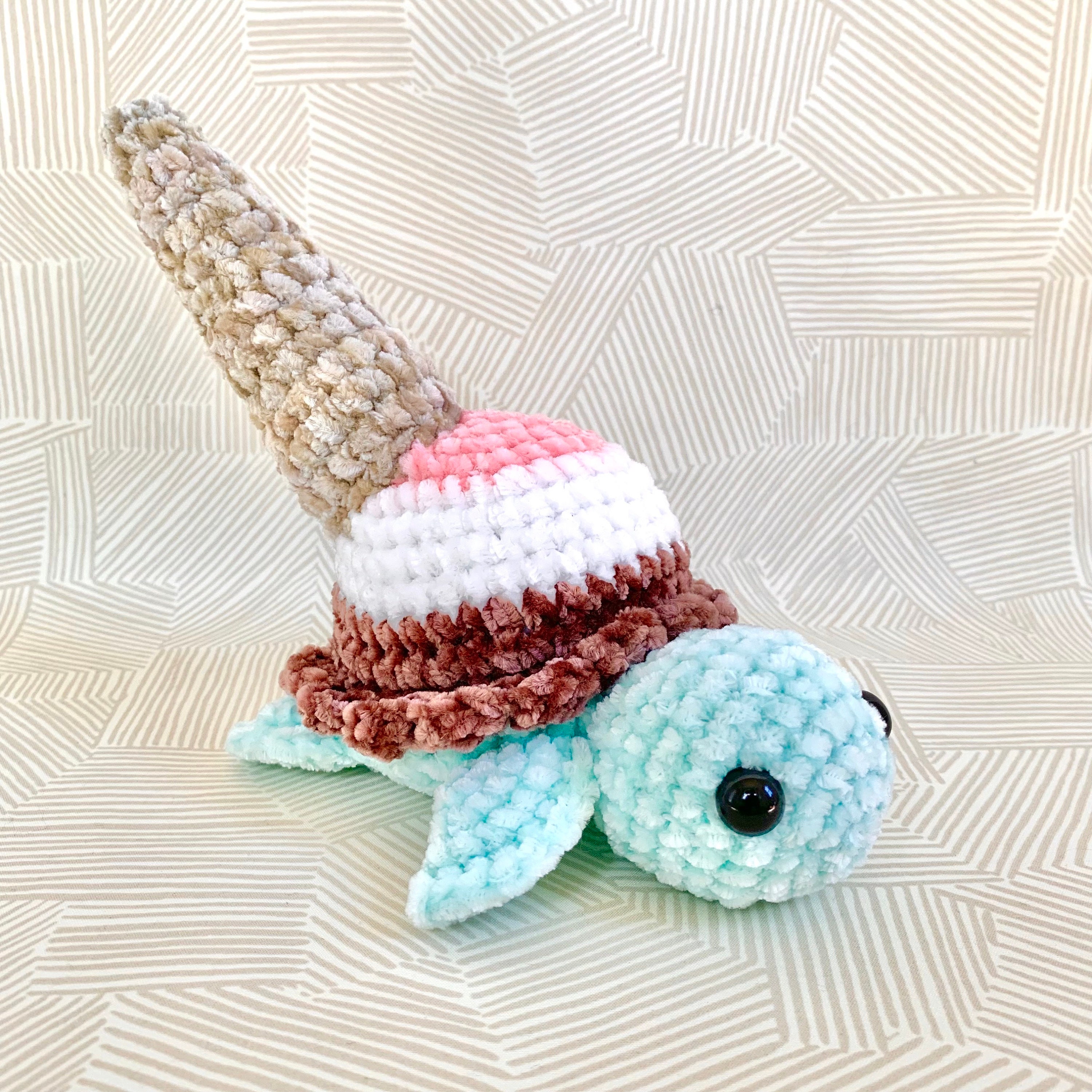 Ice Cream Turtle Handmade Crochet Amigurumi Plushie - Etsy