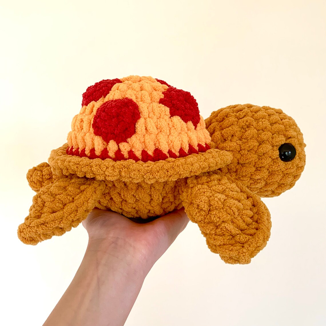 Pepperoni Pizza Turtle Handmade Crochet Amigurumi Plushie - Etsy