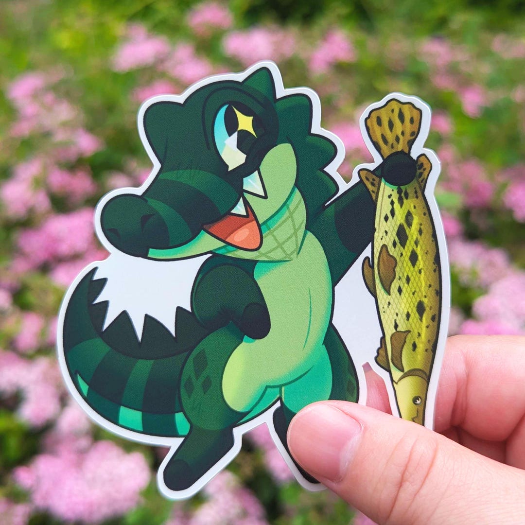 Alligator & Gar Vinyl Sticker || 3.5" Matte Waterproof Vinyl Furry ...