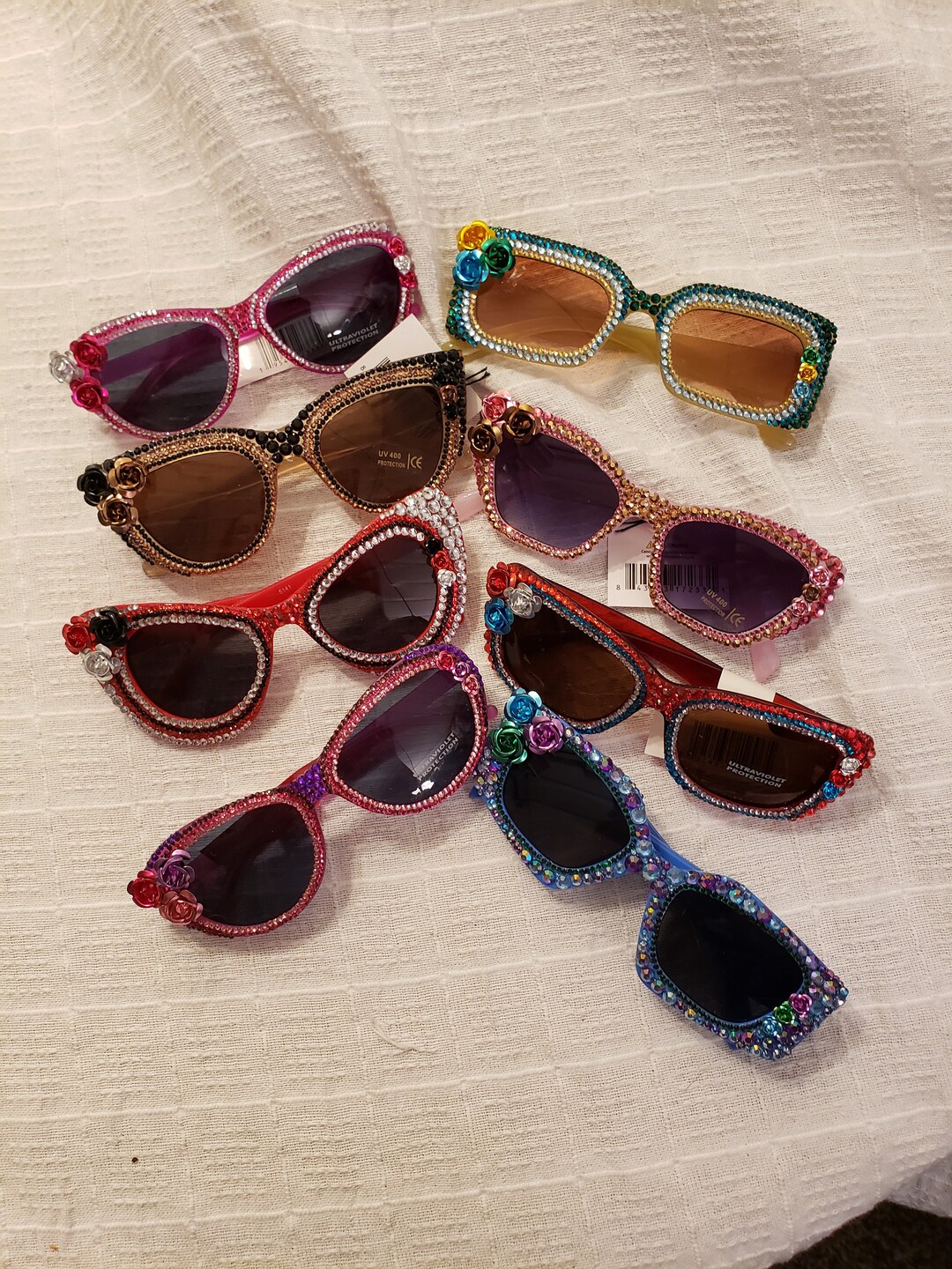 Colorful Roses Rhinestone Sunglasses - Etsy