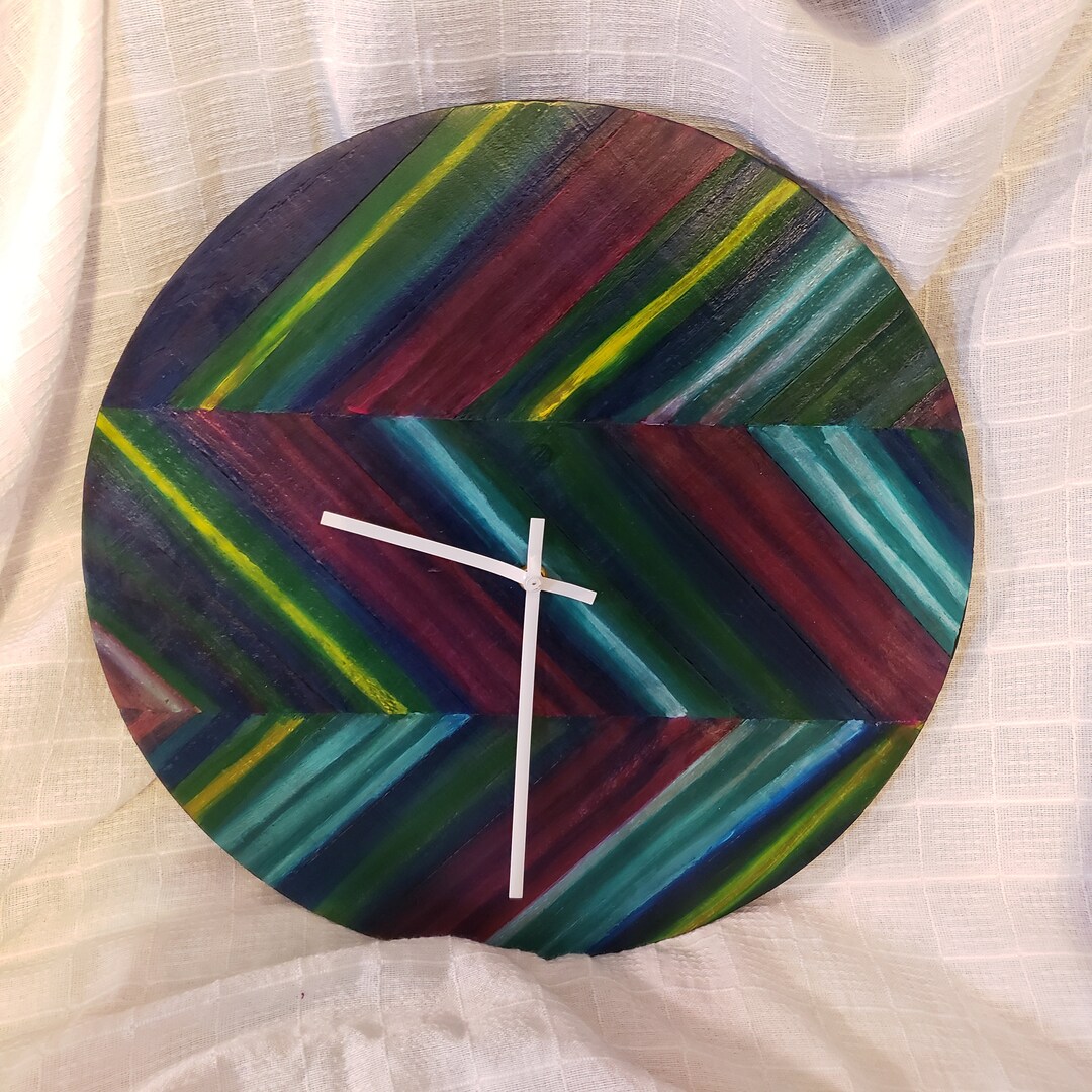 Unicorn Spit Rainbow Upcycled Wood Clock - Etsy