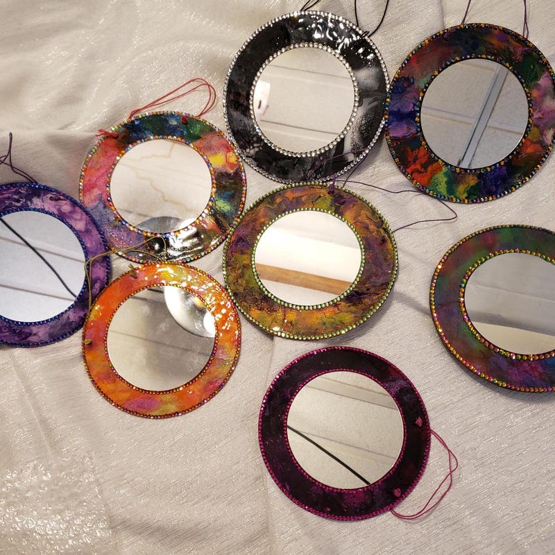 Rhinestone Mirror - Etsy