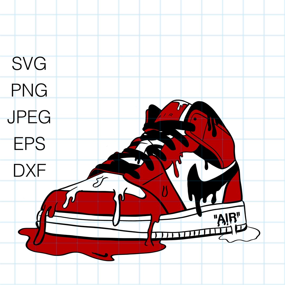 Jordan one Drip Svg, imagen de zapatilla para diseño de camiseta. - Etsy España