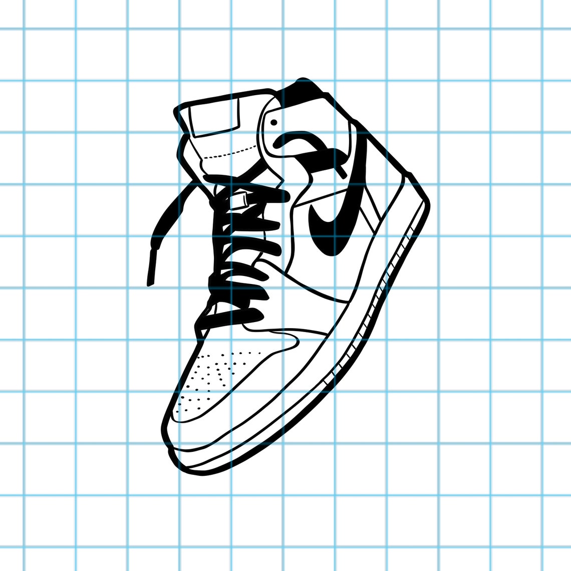 Jordans .png File. Stencil Ready to Cut. Lineart. SVG - Etsy