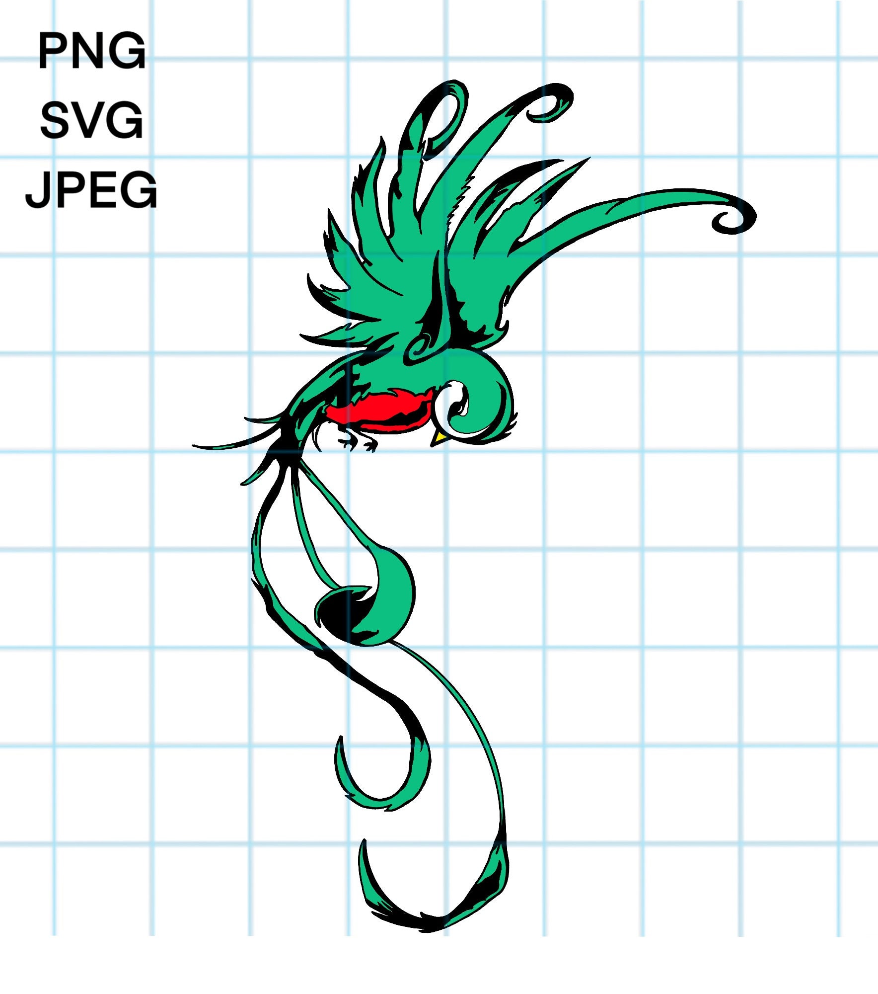 Quetzal SVG Guatemala. Plantilla. .PNG - Etsy España
