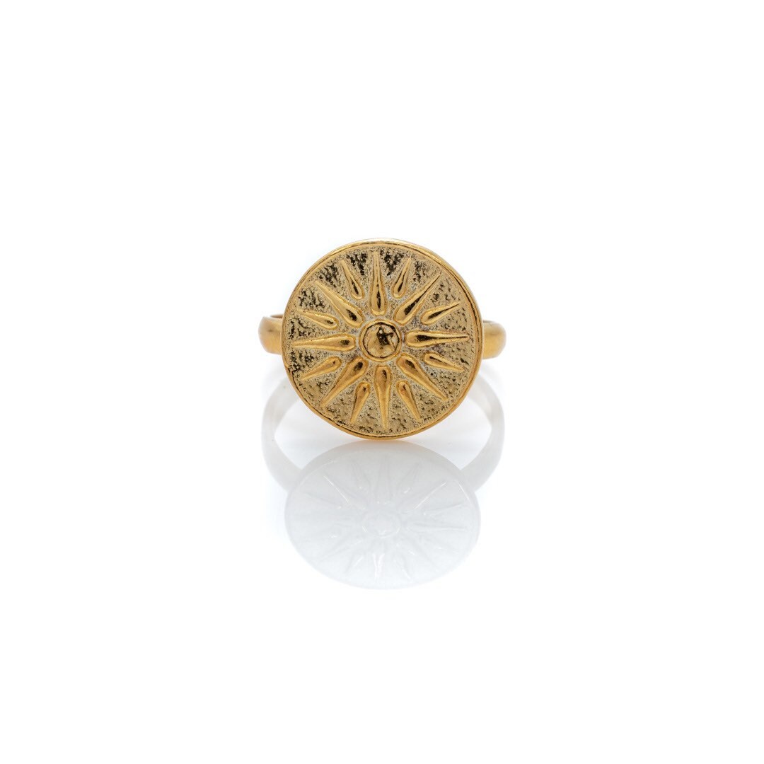Gold Plated Vergina Star Ring 16mm - Etsy