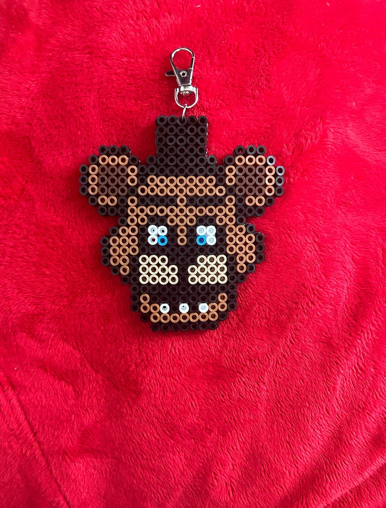 Freddy Fazbear Perler Bead Keychain Etsy