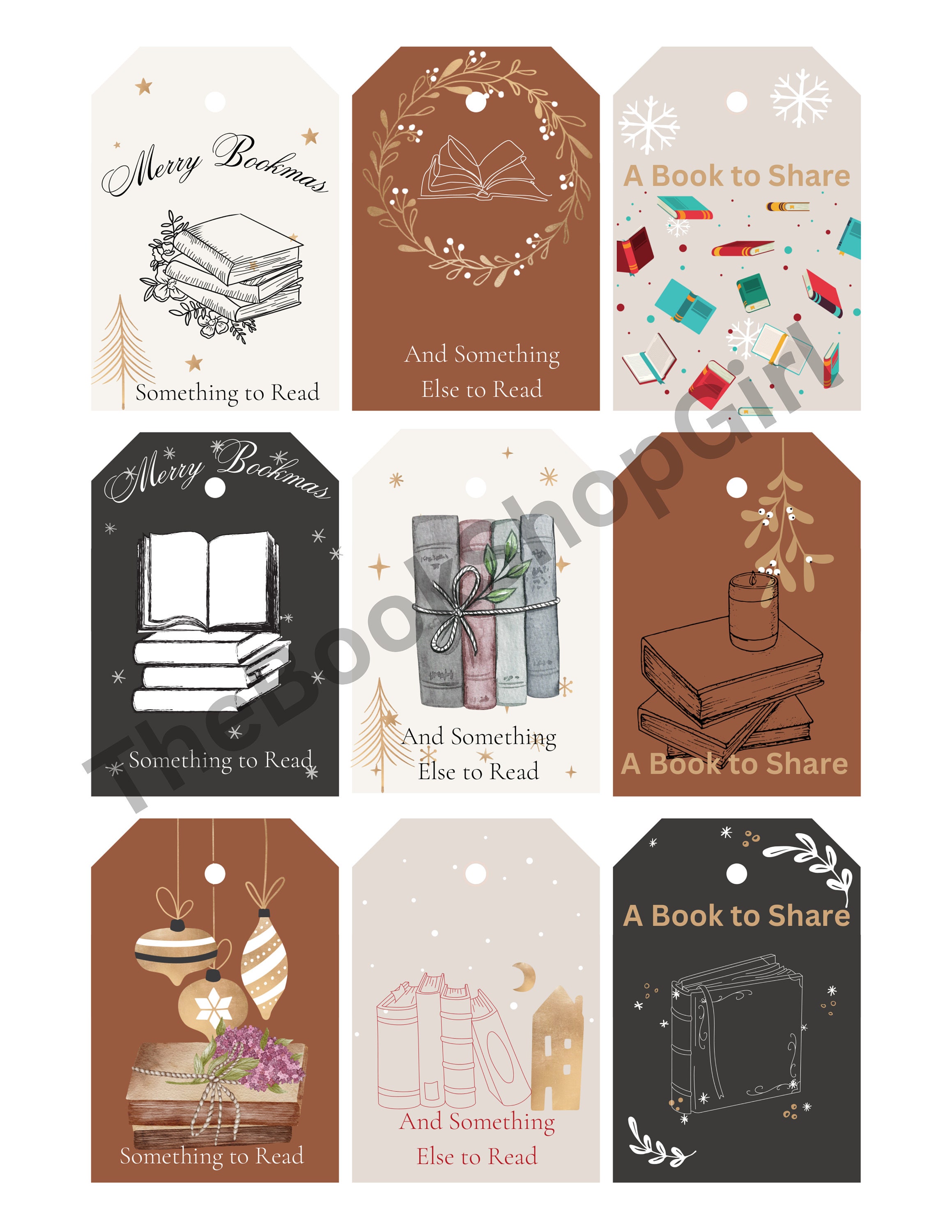 Printable Book Gift Tags, Bibliophile Tag,christmas Gift Tag, Bookish ...