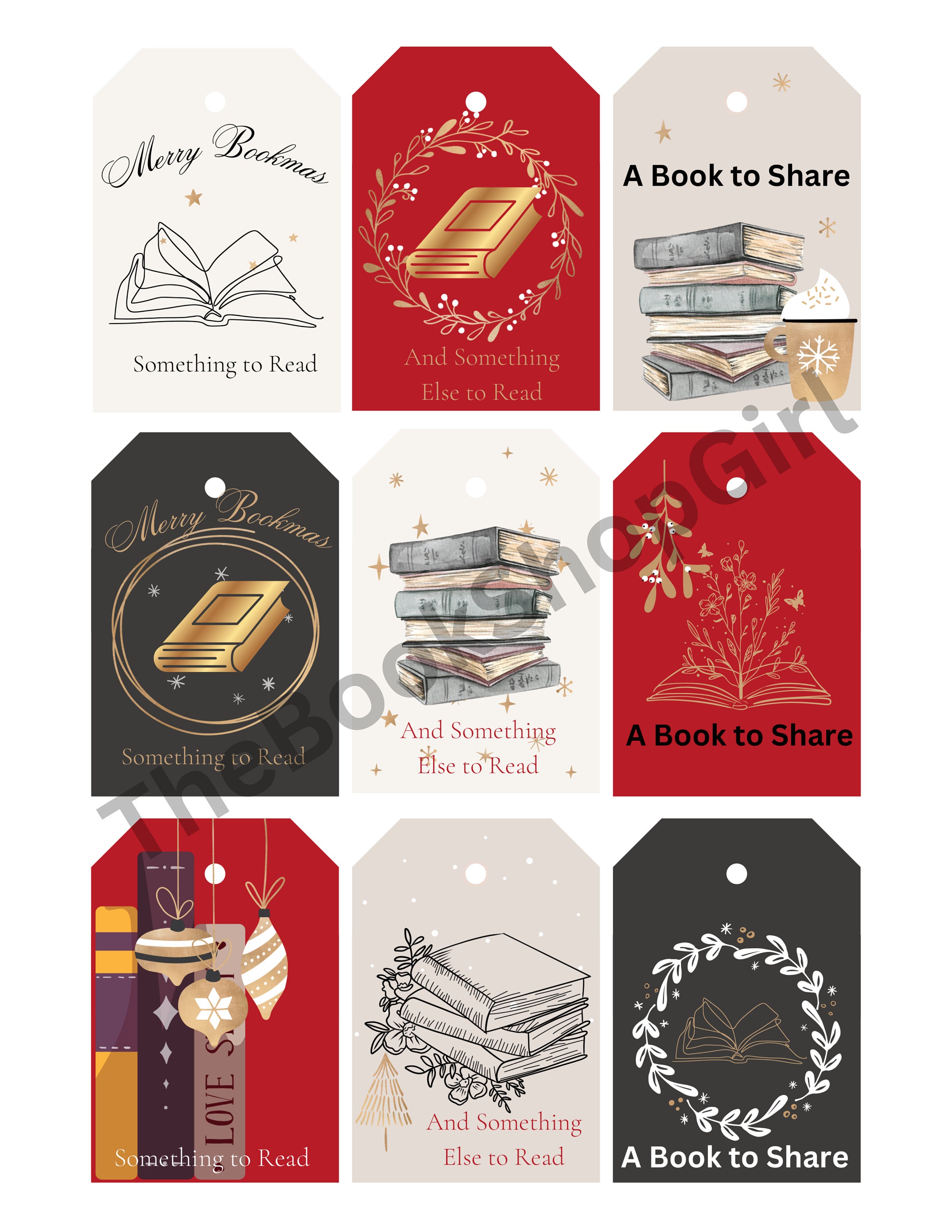 Printable Book Gift Tags, Bibliophile Tag,christmas Gift Tag, Bookish ...