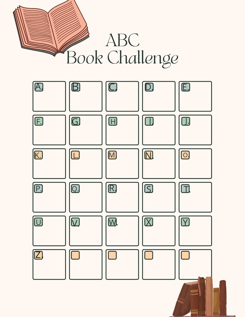ABC Challenge/abc Book Challenge/ ABC Reading Challenge/ Reading ...