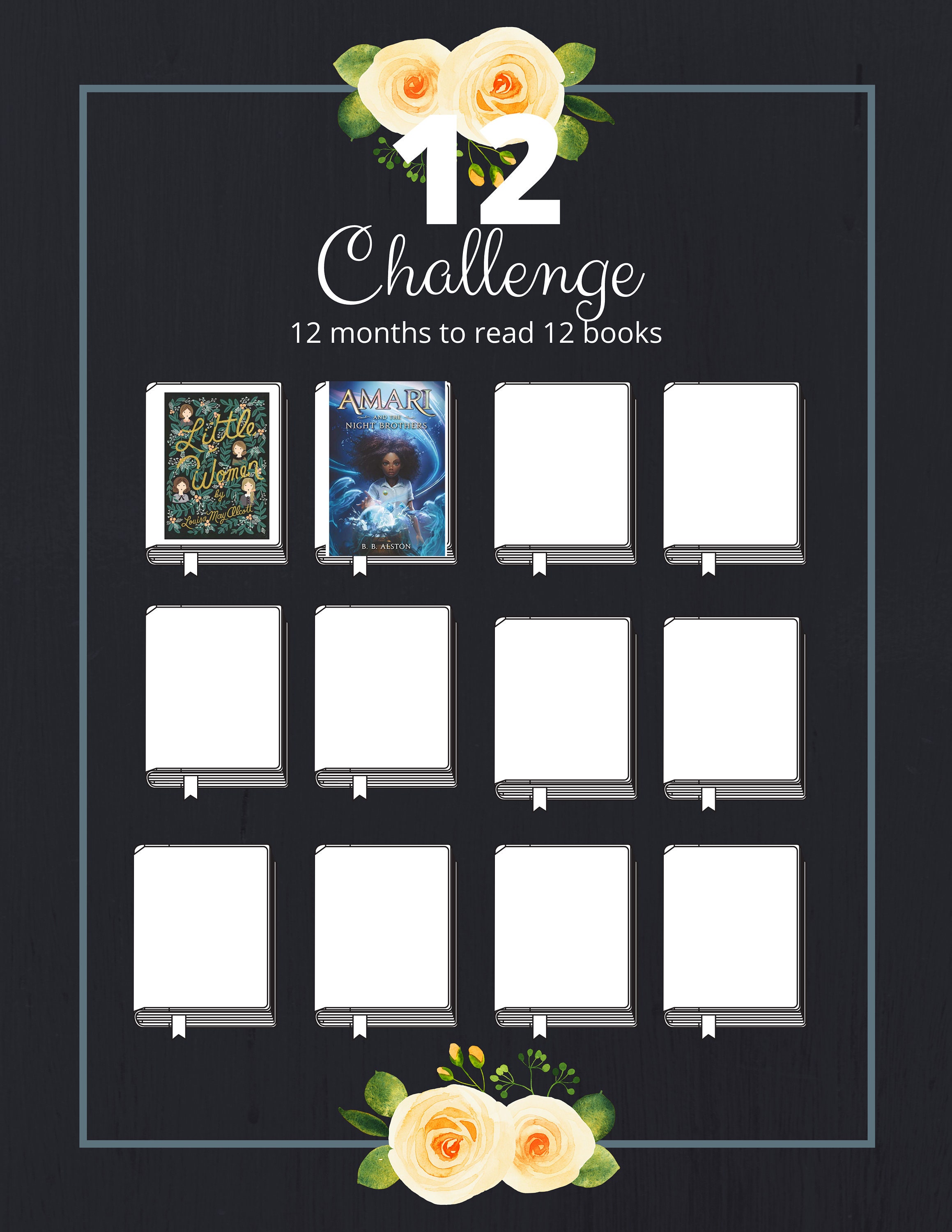 12 Month Book Challenge/book Challenge/bookish/book/book Nerd/book Gift ...