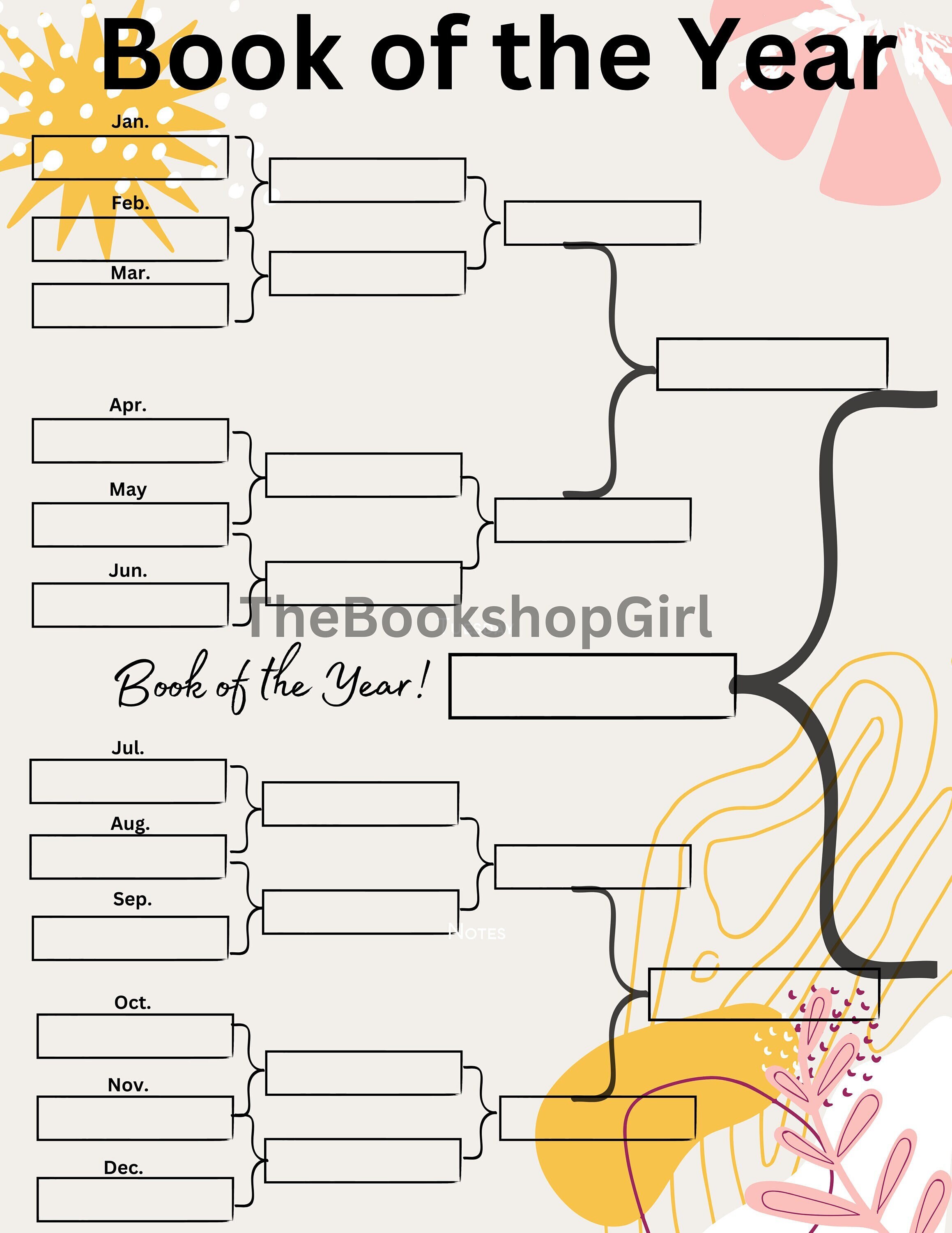 Reading Bracket/2023 Reading Bracket/reading Challenge/book Challenge/template/reading Template ...