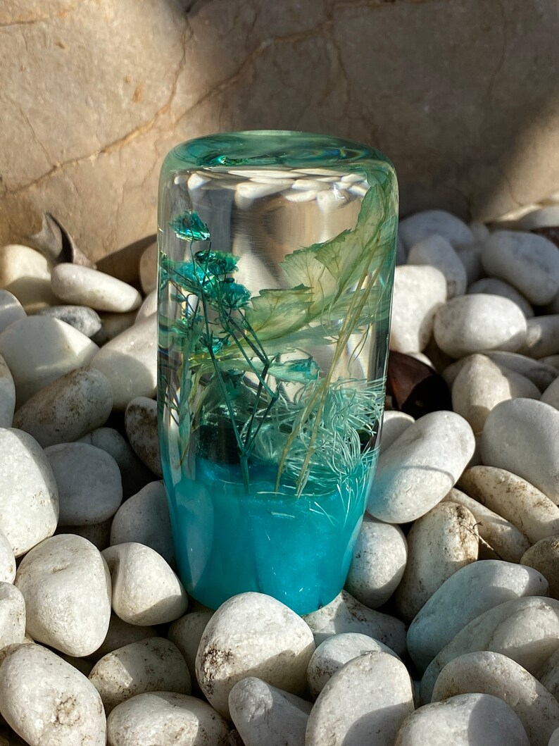 Shift Knob With Blue & Green Flowers - Etsy