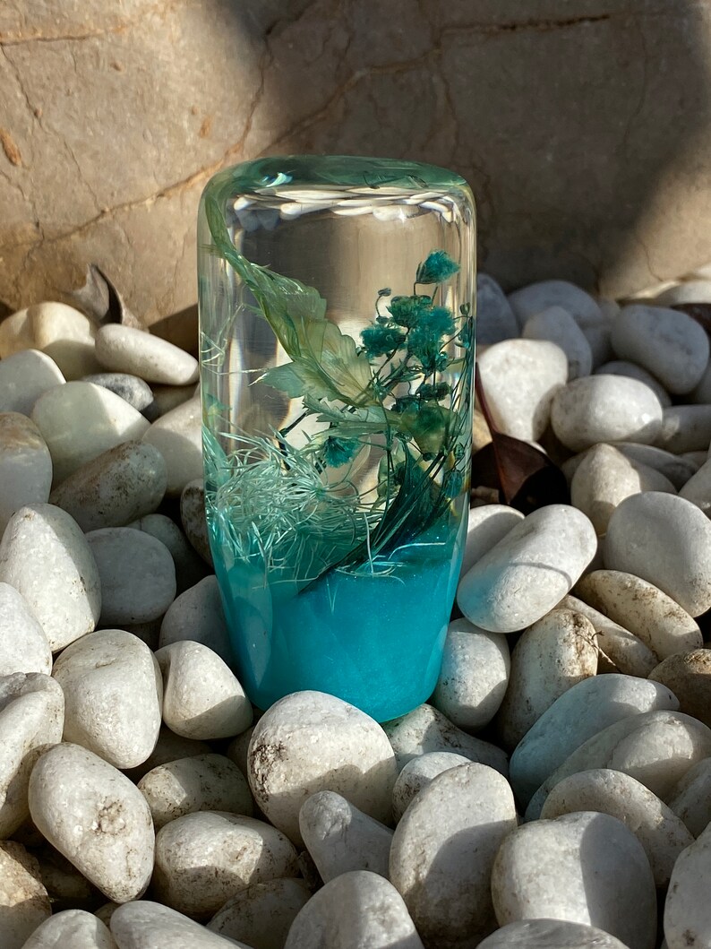 Shift Knob With Blue & Green Flowers - Etsy