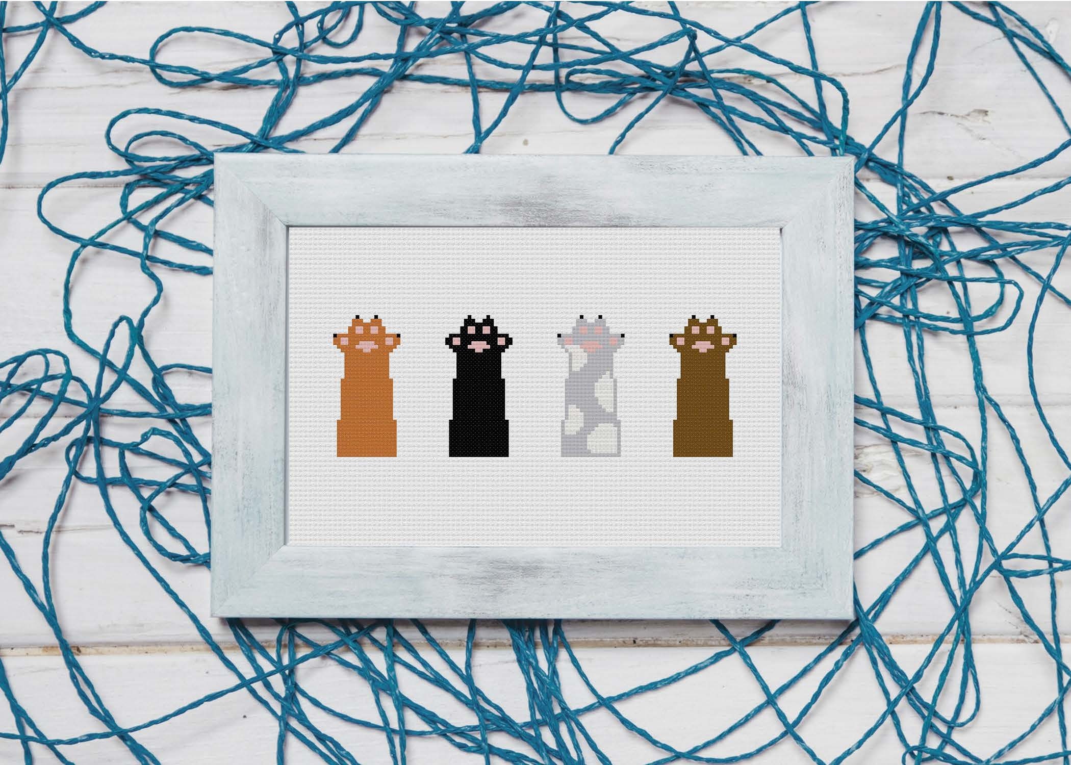 Cat Paws - Cross Stitch Pattern Instant Download, Cat Lovers Cross ...