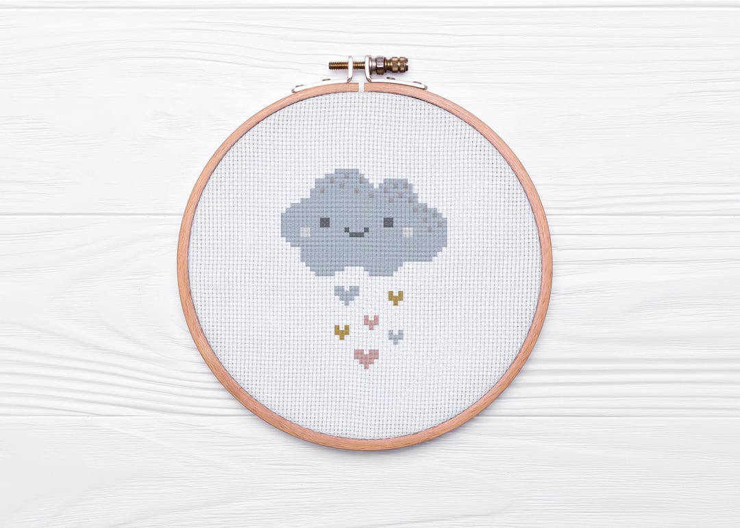 Smiling Cloud Mini - Cross Stitch Pattern Instant Download, Baby Shower ...