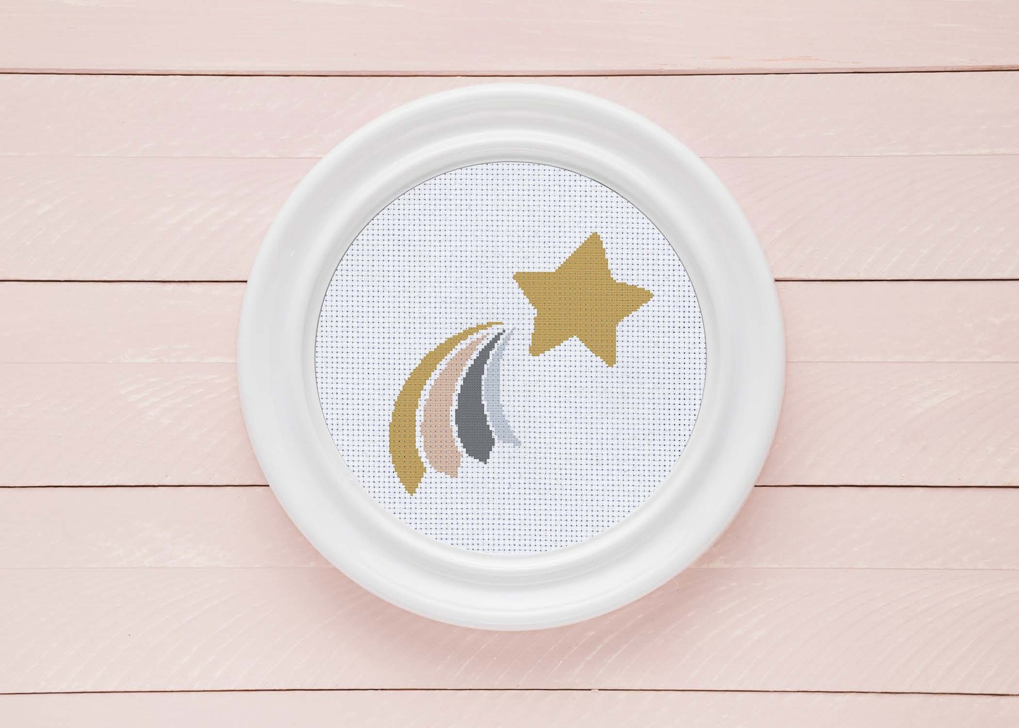 Shooting Star - Cross Stitch Pattern Instant Download, Baby Shower Gift ...