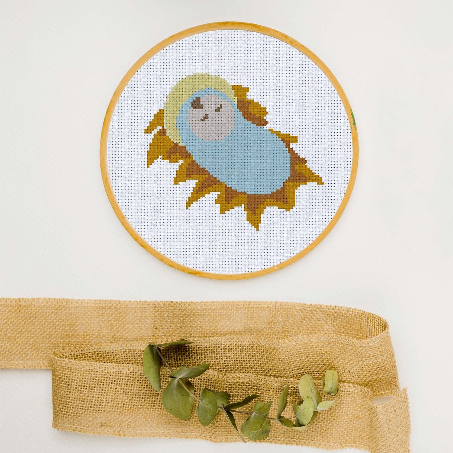 Baby Jesus Cross Stitch Pattern Instant Download, DIY Christmas Gift ...