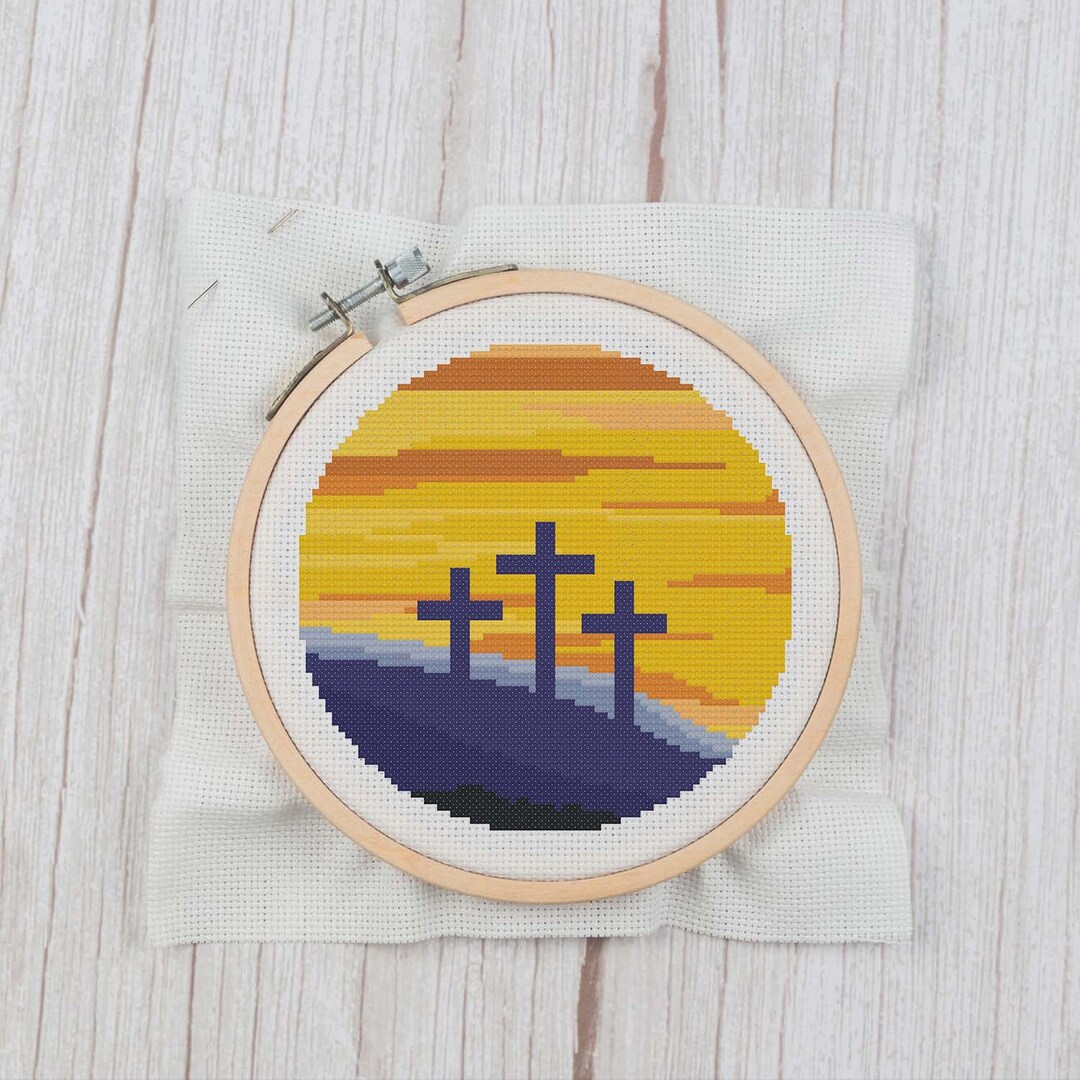 Three Crosses - Cross Stitch Pattern Instant Download, DIY Easter Gift ...
