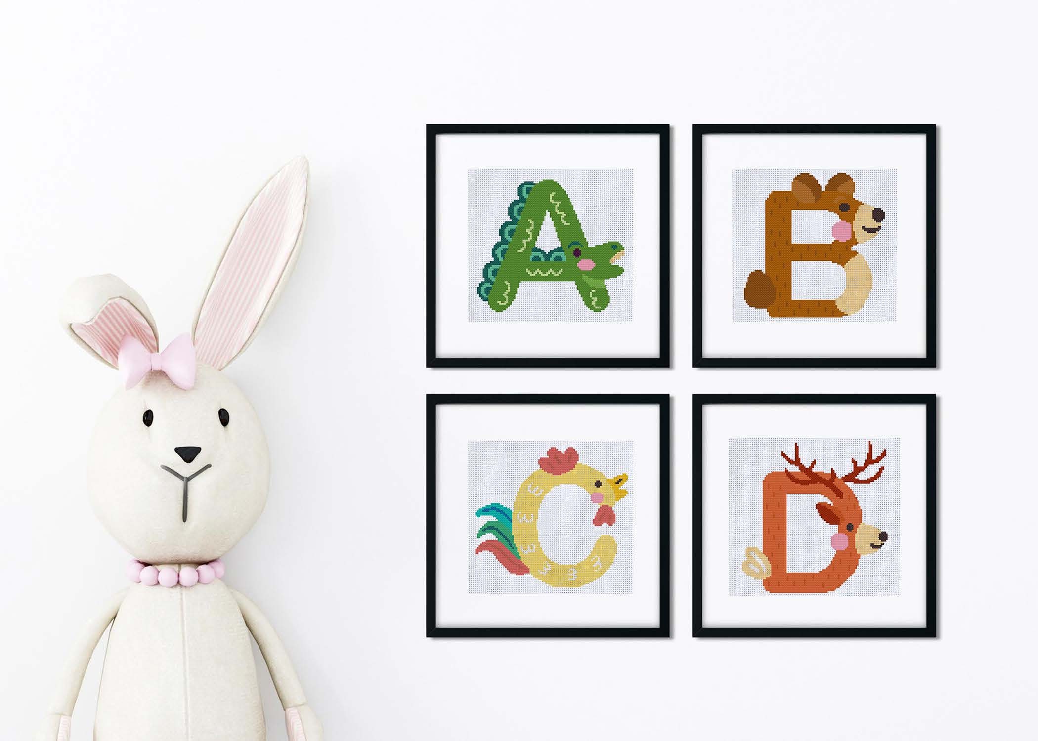 Animal Alphabet Collection Cross Stitch Pattern Instant - Etsy