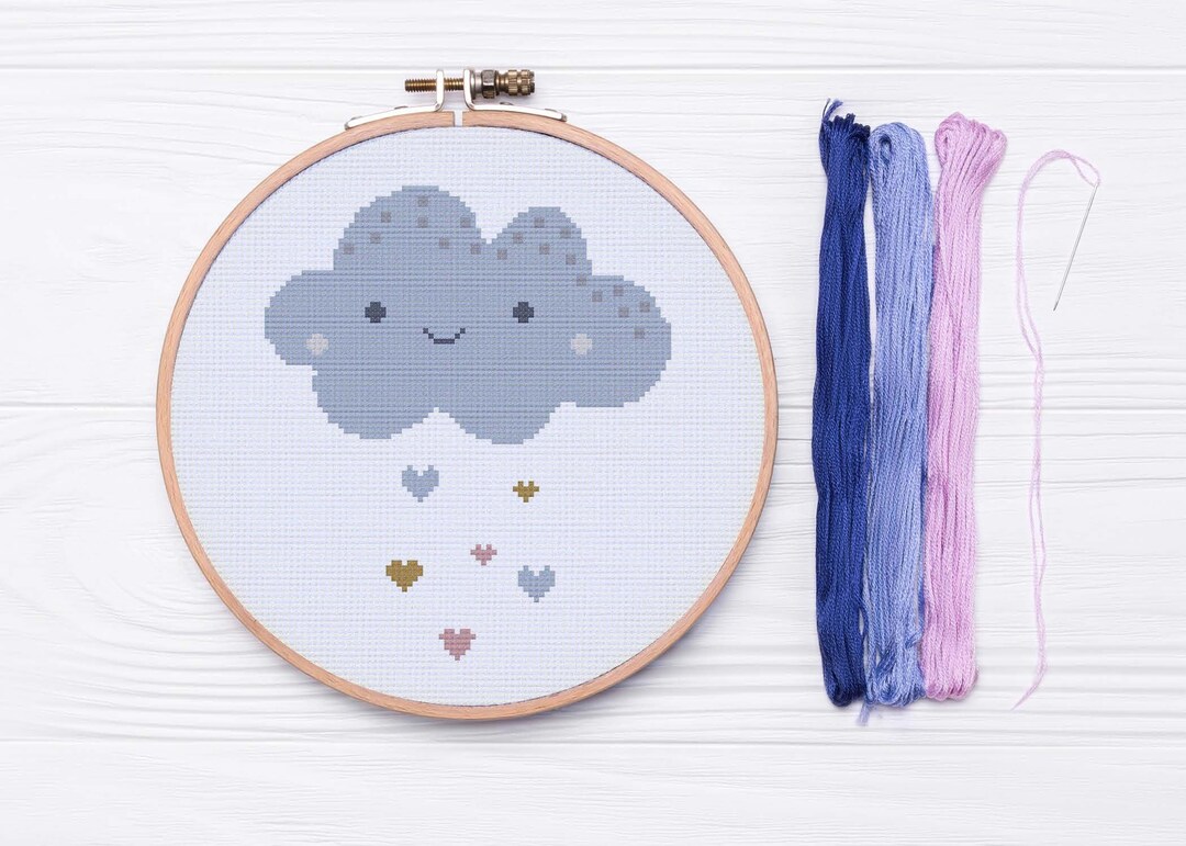 Smiling Cloud - Cross Stitch Pattern Instant Download, Baby Shower Gift ...