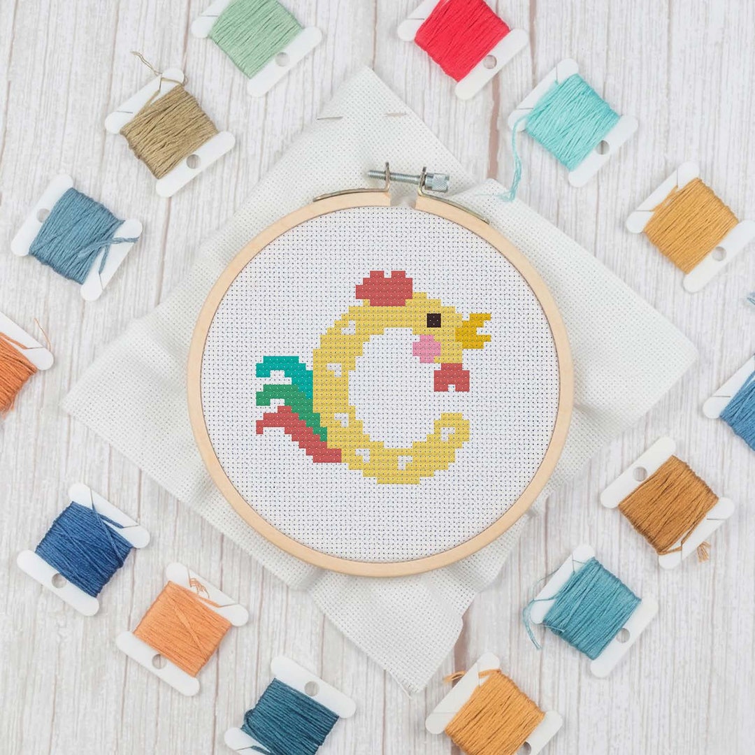 MINI C is for Chicken - Cross Stitch Pattern Instant Download, Mini ...