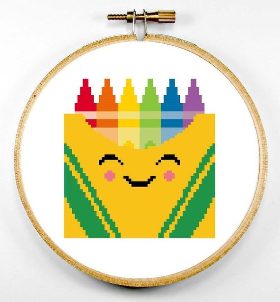 Happy Little Crayons Cross Stitch Pattern Instant Download | Etsy