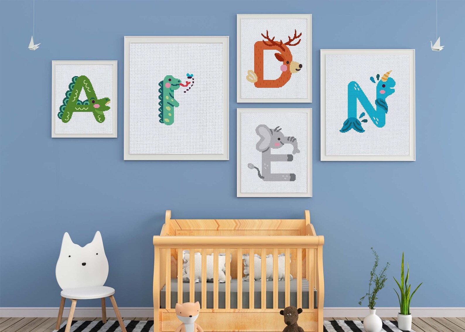 K is for Kangaroo Cross Stitch Pattern Instant Download, Baby Shower ...