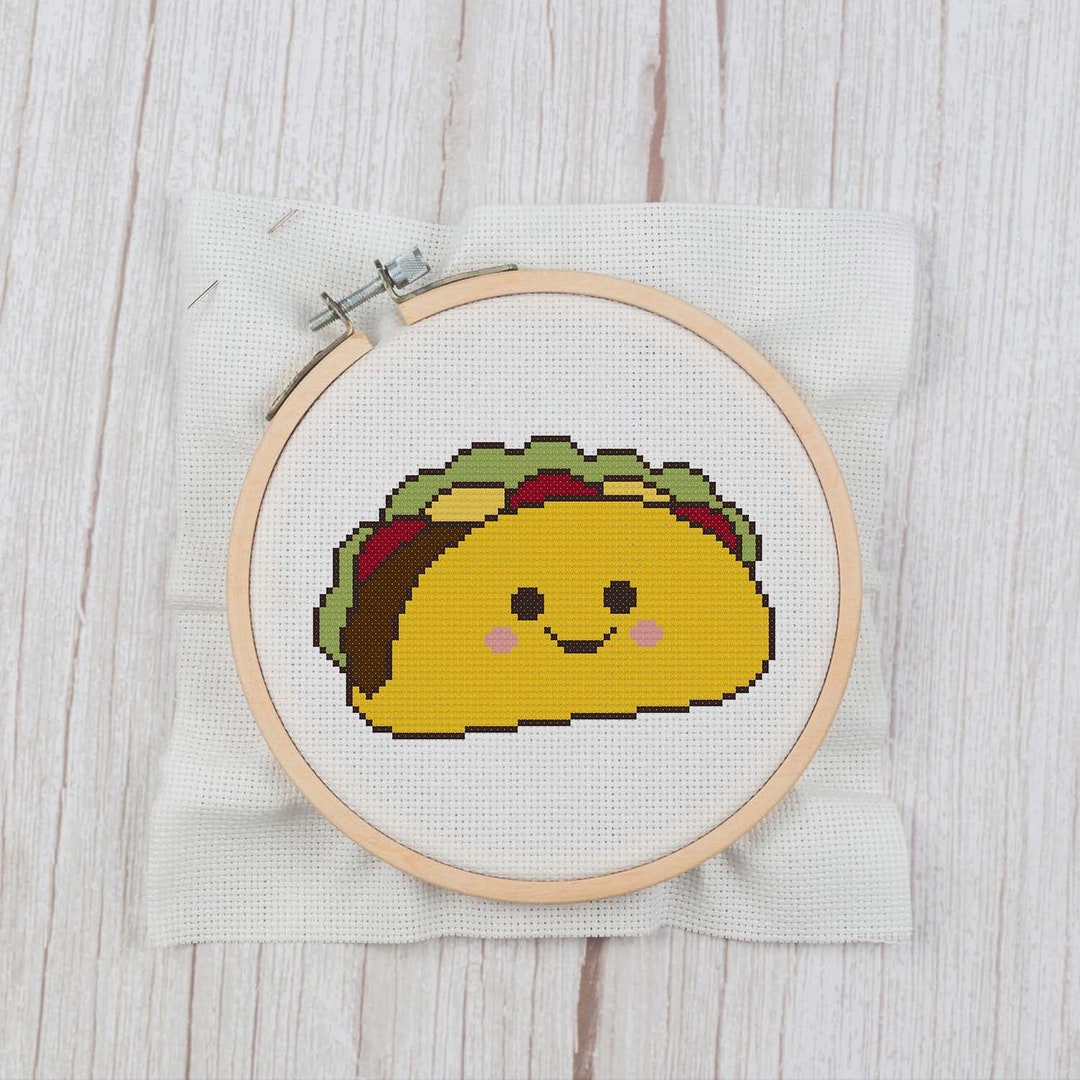 Happy Little Taco - Cross Stitch Pattern Instant Download, Taco Lovers ...