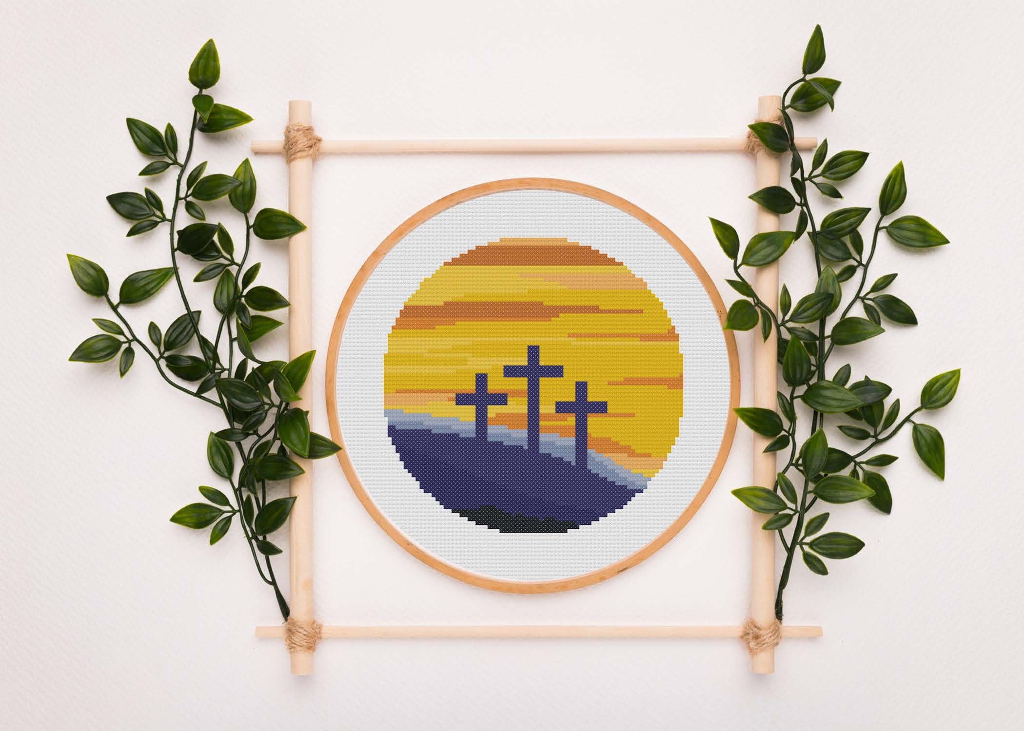 Three Crosses - Cross Stitch Pattern Instant Download, DIY Easter Gift ...