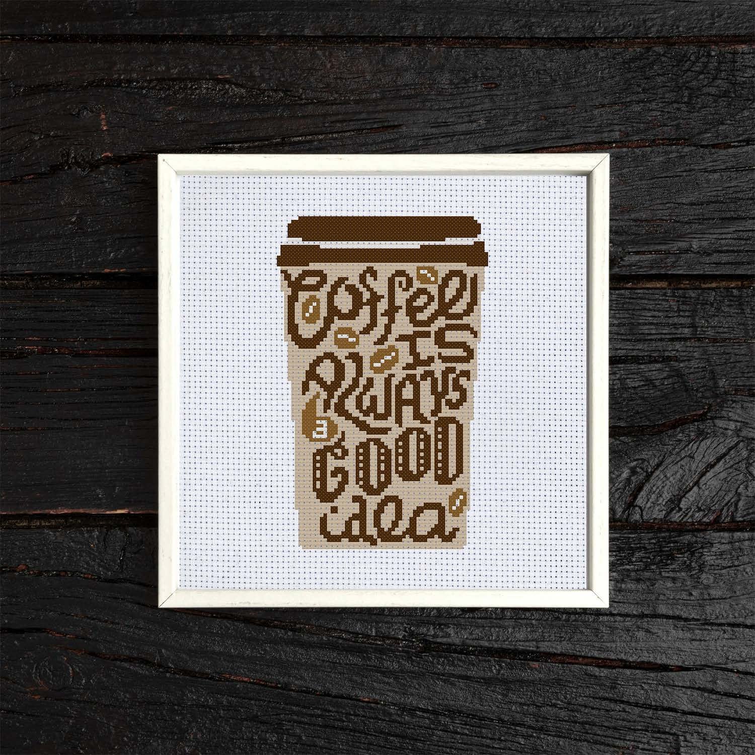 Coffee Time - Cross Stitch Pattern Instant Download, Coffee Lovers Gift ...