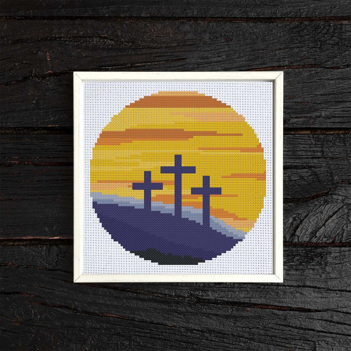 Three Crosses - Cross Stitch Pattern Instant Download, DIY Easter Gift ...