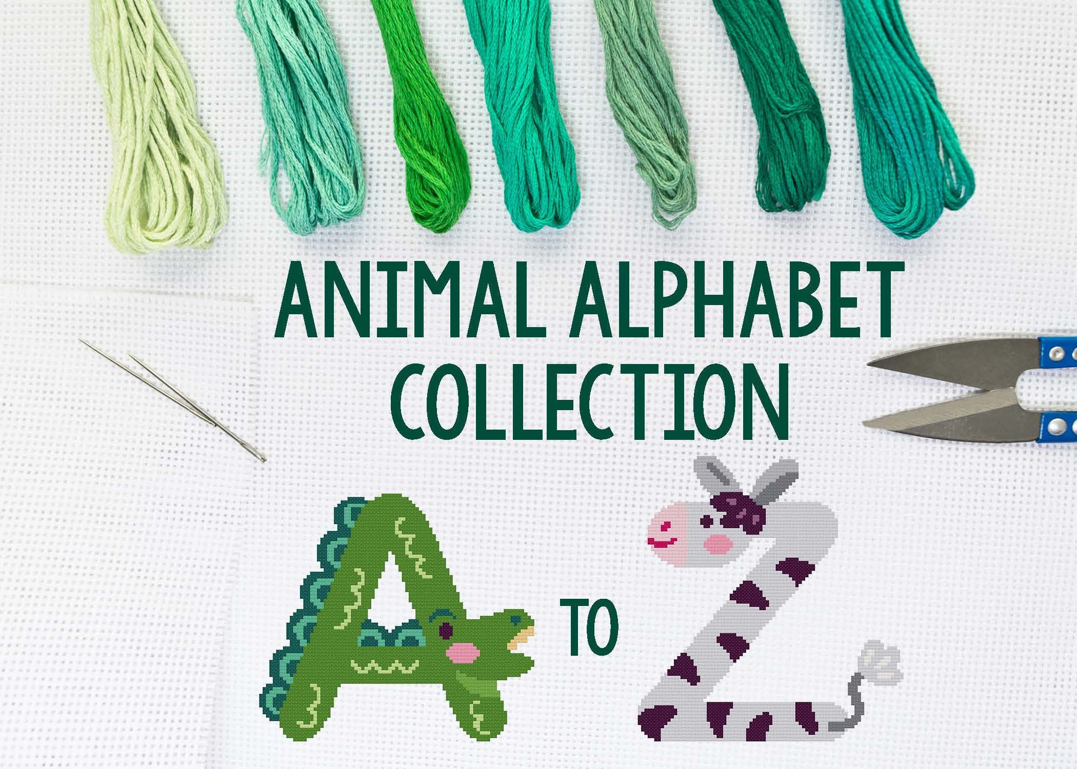 Animal Alphabet Collection Cross Stitch Pattern Instant - Etsy