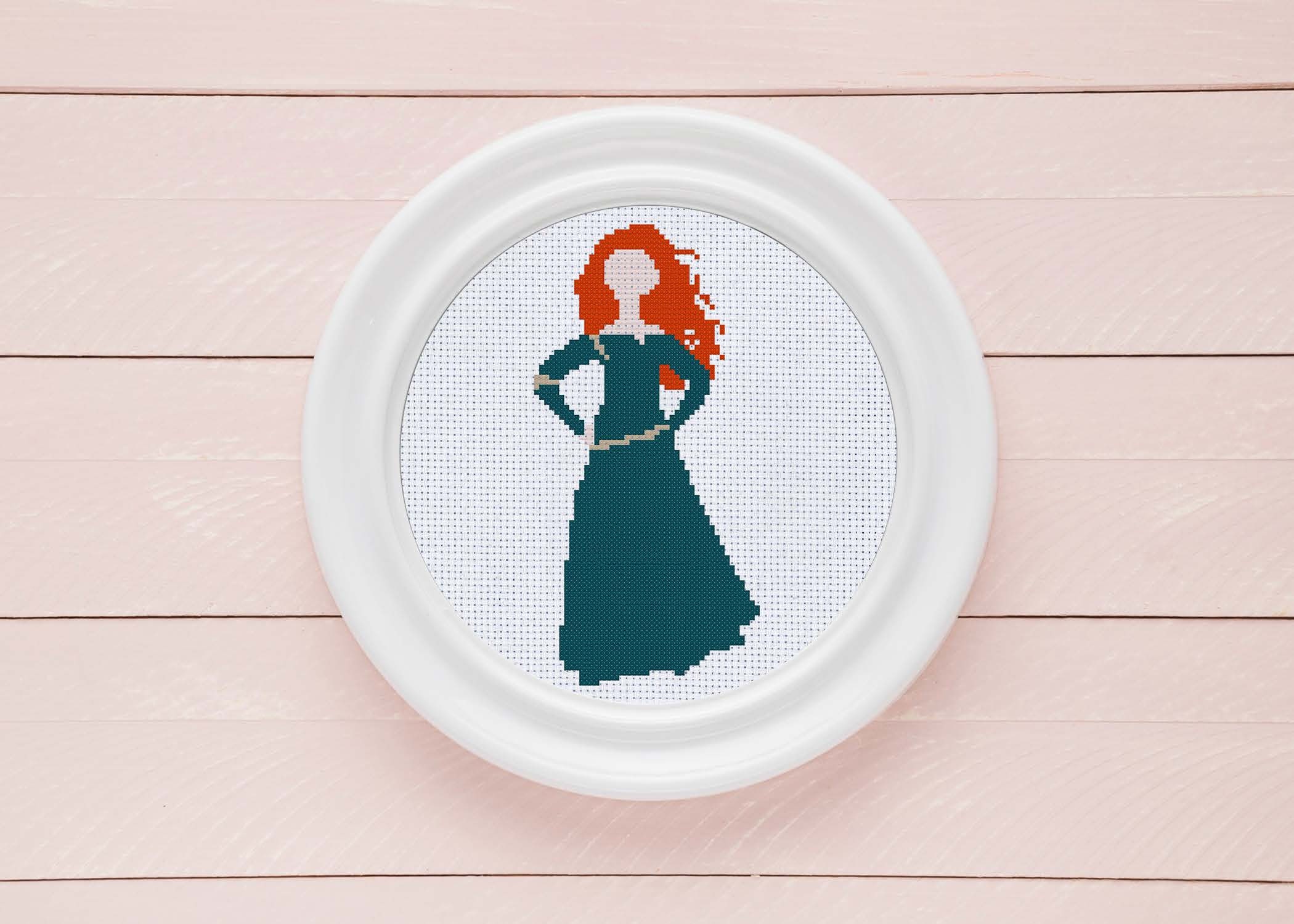 Merida Cross Stitch Pattern Instant Download, DIY Girl Gift, Strong ...